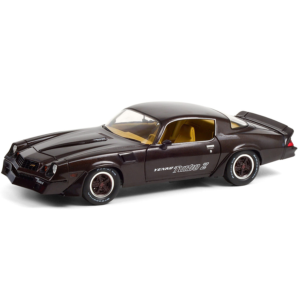 Greenlight 1981 Chevy Camaro Z/28 Yenko Turbo Z Turbo Brown Metallic 1/18 Diecast Model Car 13593