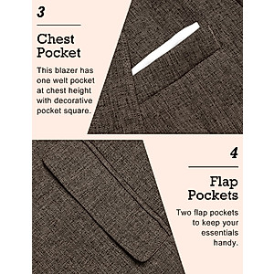 COOFANDY Brown Sports Coat Men Slim Fit Premium Stylish Suit Coat Jacket Modern Business Blazers (Brown M)