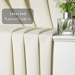 JYXIUBS 100% Blackout Curtains for Bedroom with Liner, Velvet Curtains 84 Inches Grommet Thermal Insulated Room Darkening Window Curtains for Living, Set of 2 Panels, 52 x 84 inch, Cream