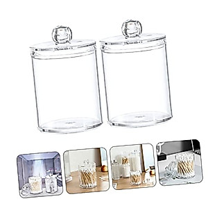 Holibanna 2pcs Box Cotton Ball Storage Box Cotton Round Holder Makeup Organizer Box Jewelery Organzer Bathroom Organizers Jar Sundries Storage Box Desktop Organizer Storage Case Ps Set