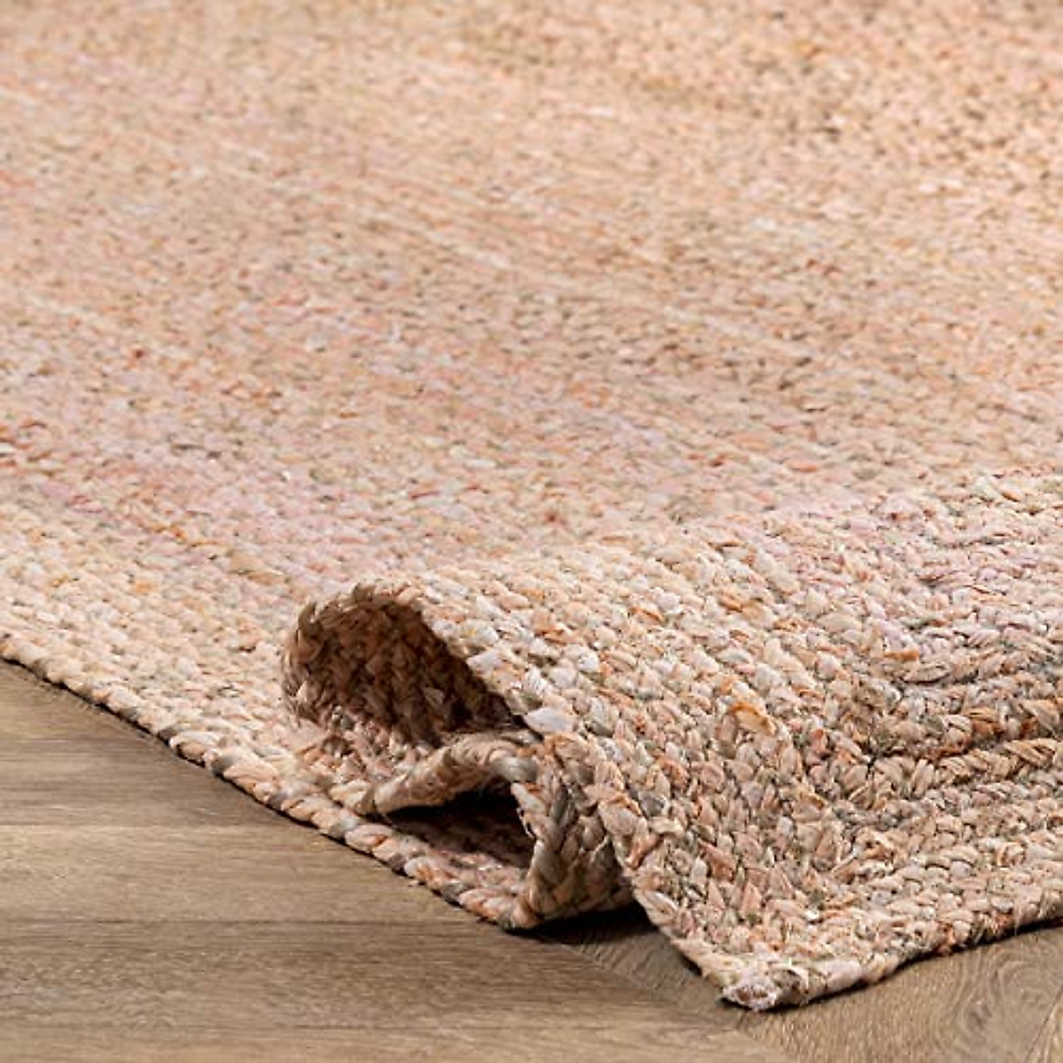 nuLOOM Hand Braided Otelia Denim And Jute Area Rug, 4x6, Beige
