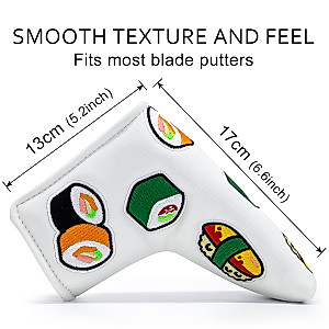 Golf Putter Cover Blade Sushi Putter Covers Golf Club Head Covers Putter Headcover for Blade Leather Golf Blade Putter Head Covers with Magnetic for Taylormade Odyssey Scotty Cameron Ping