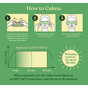 16 Pack Calma Heated Eye Mask - Hot Compress For Eye Fatigue - Helps Relief Dry Eyes, Blue Light Strain, Headaches and Dark Circles (Unscented)