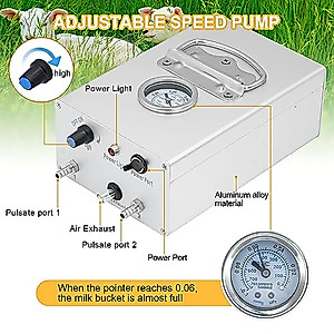 NAOEDEAH Electric Goat Milking Machine for Goat Milker 15L Pulsating Automatic Portable Goats Milking Machine Electric Plug-in Adjustable Powerful Pulsation Vacuum Milker Machine (15L for Goat)