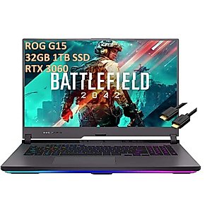 ASUS ROG Strix G15 G513RM 15.6" FHD 300Hz (DDR5 32GB RAM, 1TB PCIe SSD, AMD 8-Core Ryzen 7 6800H (Beat i7-11800H), RTX 3060) IPS Gaming Laptop, RGB Backlit, Type-C, Wi-Fi 6E, IST HDMI, Win 11 Home