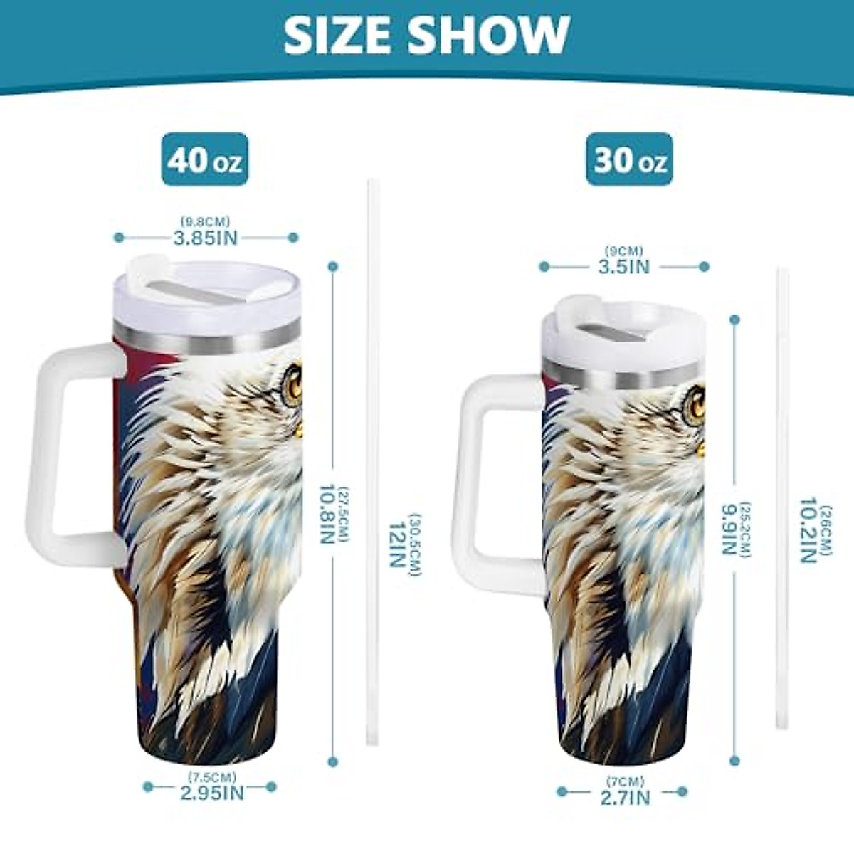 Oil Painting Bald Red Yellow 30-40oz Carryon Tumbler with Lid and Straw Reusable Spill Proof Double Wall Insulated Stainless Steel Water Bottle Travel Mug Cupholder Friendly Vacuum Sealed Tumbler with