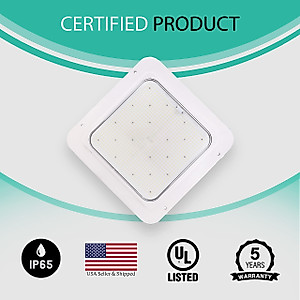 3BRIX 180W Canopy Lights Outdoor Extra -Bright 25000LM LED Canopy Light - Instant On, Flicker-Free, UL Listed, Heavy Duty, IP65 Waterproof Gas Station, Carport, Warehouse Light Fixture