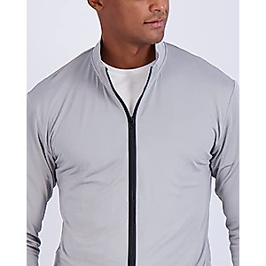 3 Pack: Men’s Quick Dry Fit Long Sleeve Full Zip Up Workout Running Jacket Fitness Sports Casual Outdoor Hiking Performance Active Athletic Wicking Track Hybrid Golf Windbreaker Sweatshirt Set 3, L