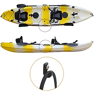 4Pcs Kayaks Canoe Side Mount Handles Replacement Kit with Bungee Cord Paddle Holder Accessories + 4 Pcs J Hook with Hardware Kit for Luggage Handle, Cooler Handle