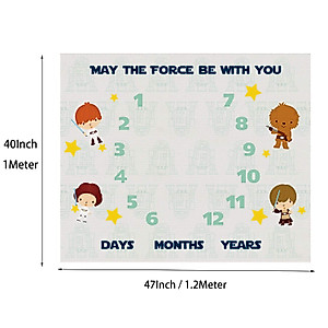 SHELLBOBO Baby Monthly Milestone Blanket for Baby Photo Taken | May The Force Be with You Baby Blanket for Kids