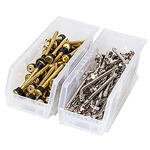 Akro-Mils 30224 AkroBins Plastic Hanging Stackable Storage Organizer Bin, 11-Inch x 4-Inch x 4-Inch, Clear, 12-Pack