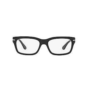Persol PO3301V Rectangular Prescription Eyewear Frames, Black/Demo Lens, 57 mm