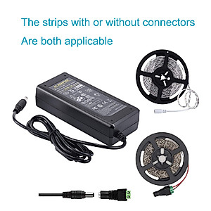 12V 5A Power Supply, COOLM AC to DC 12V 5A 60W Power Adapter Charger AC 100V - 240V Transformer 5.5x2.5mm DC Output Jack for 5050 3528 LED Strip Light LED Driver CCTV Security System