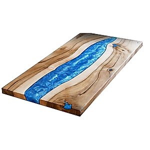 Epoxy Table, Live Edge Wooden Table, Epoxy Resin River Table, Natural Wood,Dining Table, Natural Epoxy Table, Resin Table 42" x 24" Inch