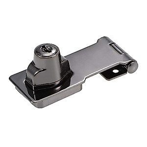 uxcell 3-inch Keyed Hasp Locks Zinc Alloy Twist Knob Keyed Locking Hasp W Screws for Door Cabinet Keyed Alike Black 3Pcs