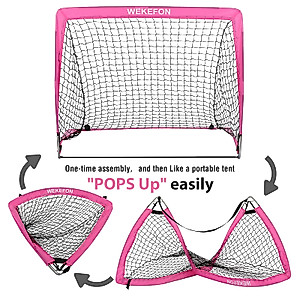 Soccer Goal for Backyard Set of 2 - Size 2.9'x2.4' Portable Pop Up Practice Mini Soccer Goals with Carry Case - Lightweight and Foldable - Ideal for Kids Age 1-8