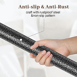 FLY HAWK Mop Handle Commercial Heavy Duty - 60 inch Metal Commercial Mop Stick,Side Gate Mop Head Replacement Holder for Floor Cleaning,Clamp Mop Handle Quick Change for Wet Mop (1)