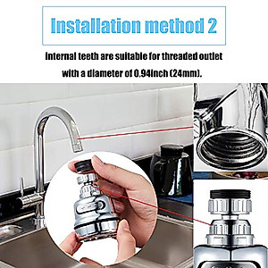 2 Pcs Movable Kitchen Tap Head Faucet Sprayer Water Spray 360 Degree Rotatable Kitchen Faucet Spray Universal Adapter Set Kitchen Sink Accessories Tools
