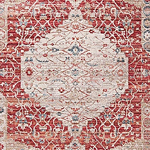 SAFAVIEH Kenitra Collection 4' x 6' Red / Beige KRA661R Vintage Oriental Distressed Area Rug