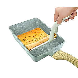 LIANGCHUANG Omelette Pan Nonstick Tamagoyaki Egg Pan , Retangle Frying Pan with Non-Stick Coating for Sandwich , Pancake , 8in L X 6in D X1.6in H YL2002 Rectangle frying pan
