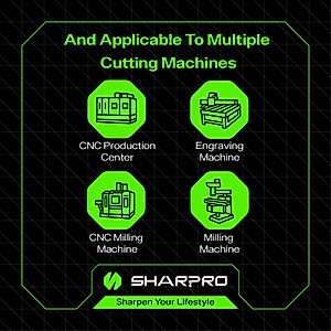 SHARPRO Spiral Upcut Router Bit 1/4 Inch Shank 1/8 Inch Cutting Dia. CNC Up Cut Router Bit Solid Carbide, Ideal for Wood Cutting, Slot Mortise, Engraving