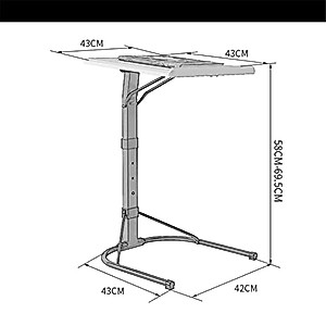 WYKDD Folding Laptop Table Black with Adjustable Height and Tilt Angle Portable Gaming Computer Desk Tablet Stand Tray
