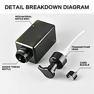 Foaming Soap Dispenser, Refillable Hand Soap Dispenser, Pump Bottle 450ml(16oz), Plastic for Liquid Soap, Shampoo, Body Wash, 2 Pcs (Green+Green)