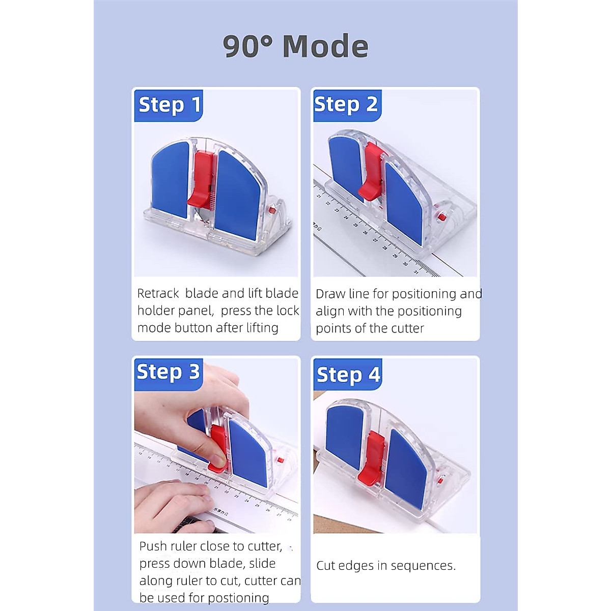 TAIYUYUE Cutter 45/90° Bevel Mat Board Cutter, 3 Spare Double-end Blades, Photo Frame Kraft KT Foam Chevron Board Vertical Model Artwork Tools Knife