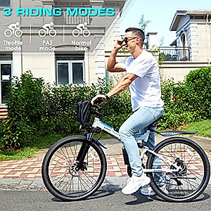 Vivi Electric Bike for Adults 26" Ebike, 500W Folding Electric Bike, 20MPH Adult Electric Bicycles with Removable 48V Battery, Up to 50Miles Range, Cruise Control, Dual Shock Absorber, UL 2849