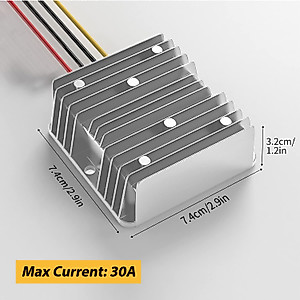 24v to 12v Converter, Step Down Converter 30A 360W for Heavy Duty Truck Car Power Reducer Converter for Auto Car Truck Vehicle Boat Solar System etc.(DC15-40V Inputs)