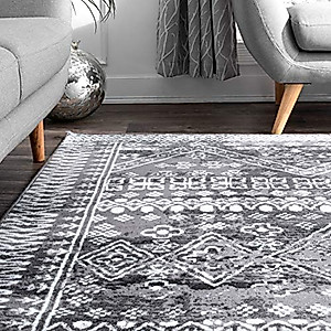 nuLOOM Frances Moroccan Area Rug, 3' x 5', Grey