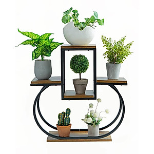 CHPHI Plant Stand Indoor Creative Heart Shape Plant Stand Indoor, Outdoor Wood Plant Stands for Multiple Plants, Tiered Plant Shelf Table Plant Pot Stand for Living Room……