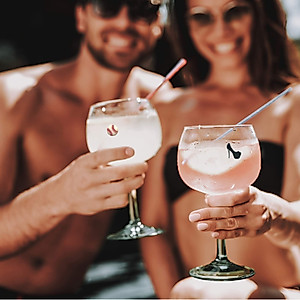 His and Hers Magnetic Wine Charms & Stemless Glass Markers - Set of 12 - Fun Birthday, Hostess or Housewarming Gift by Simply Charmed