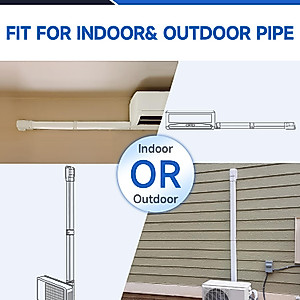 Cestluck 3'' 7.5 Ft Mini Split Line Set Cover, PVC & PP Line Cover Set Universal for Mini Split AC & Central AC