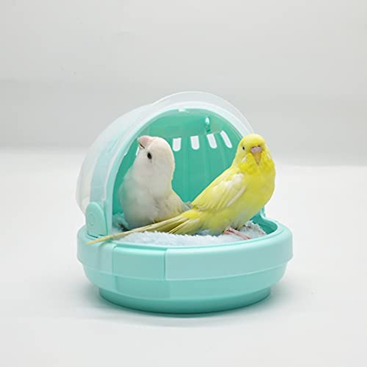 Bird Carrier with Handle - Parrot Carrier Lightweight Portable Pets Suitcase Transparent Breathable Warm Nest Bed for Parakeet Macaw Cockatiels Conure Lovebird Parrot Birds Accessories (Green)