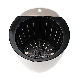 Mono-gatari 7 Pack Self Watering Hanging Planters White Plastic Wall Hanging Planter Pot with 7 Hooks 5 Inch Lazy Flower Pot Succulent Plants for Indoor Outdoor Garden Fence, Porch, Wall(5Inch)