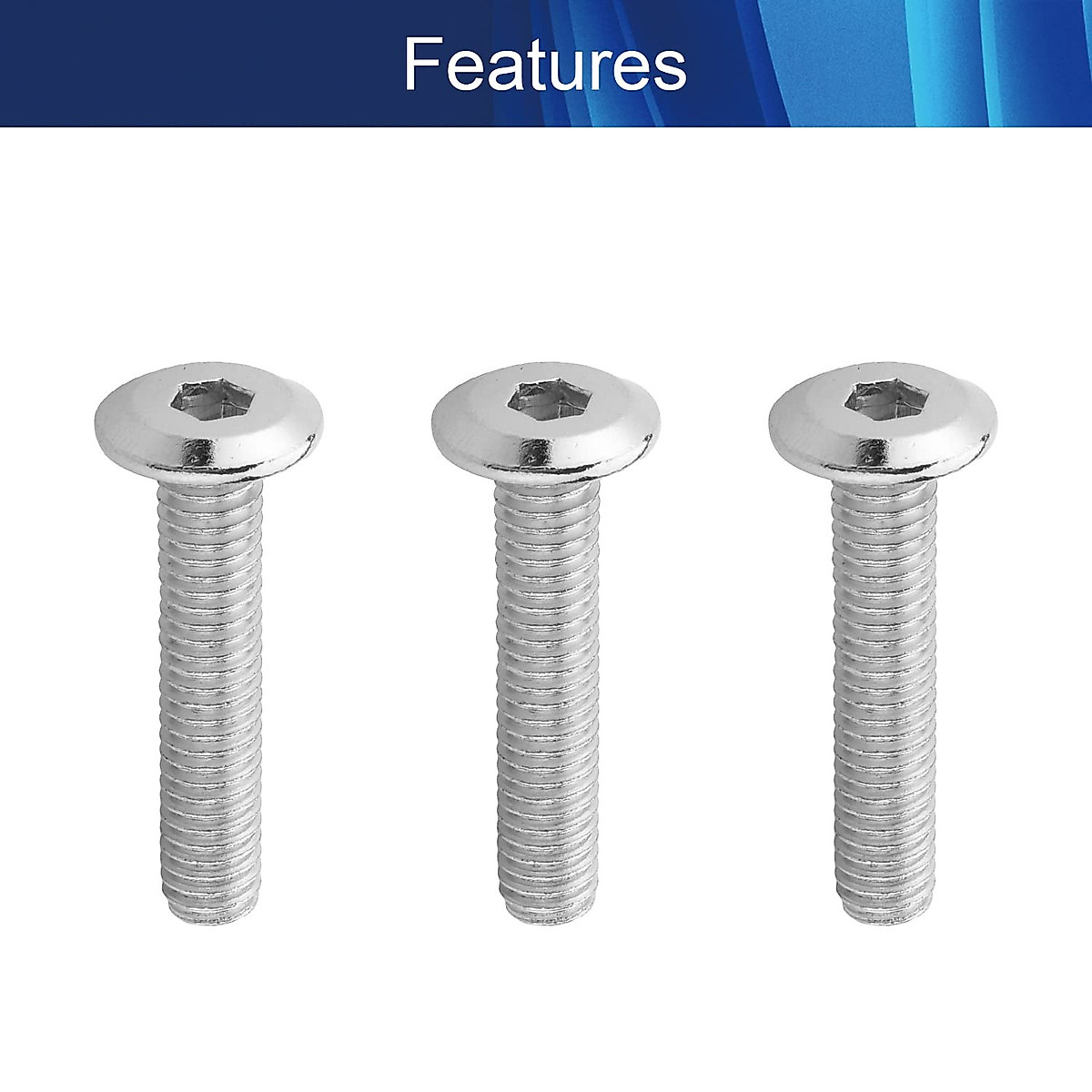 Yinpecly 10Pcs Screw Post Fit for 5/16"(8mm) Hole Dia, Male M6x30mm Belt Buckle Binding Bolts for Scrapbook Photo Albums Binding and Leather Saddles Purses Belt Repair, Carbon Steel Silver