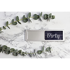 Dishwasher Magnet Clean Dirty Sign, Strong Clean Dirty Magnet for Dishwasher, Universal Dirty Clean Dishwasher Magnet Indicator for Kitchen Organization, Slide Rustic Farmhouse Black and White Wood