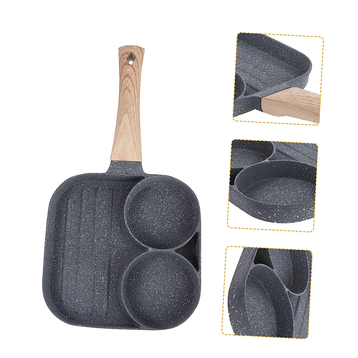 DOITOOL Poached Egg Pan Fried Egg Pan Pot Induction Cooker Aluminum Alloy Burger Pan Sandwich Making Pan Bacon Cooking Pan