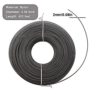 String Trimmer Line（0.080 inches x 403 foot）Premium Nylon Round Trimmer Spool Line For Worx，Grass Cutter Machine，Electric String Trimmers，Hus-qvarna, Ryobi, Echo, Weed Eater, Craftsman