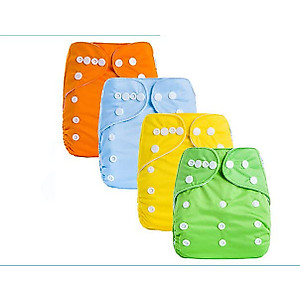 Reusable Cloth Diapers Newborn for Boys and Girls One Size Adjustable Washable Pocket Diaper Cover 6 Reusable Diapers + 6 Charcoal Bamboo Inserts+2 Microfiber Inserts and 1 Reusable Diapers Wet Bag