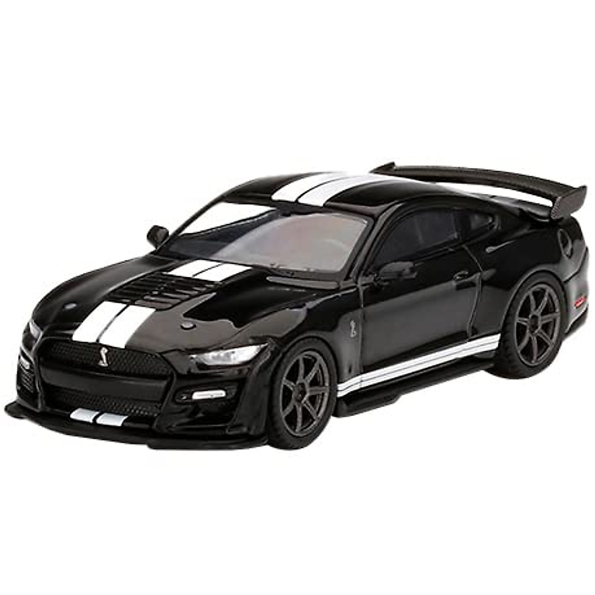 Shelby GT500 Shadow Black with White Stripes Limited Edition to 3600 Pieces Worldwide 1/64 Diecast Model Car by True Scale Miniatures MGT00334