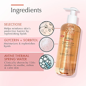 Eau Thermale Avene Trixera Nutrition Nutri-Fluid Cleanser, Soap-Free, Biodegradable, Pump, 13.5 oz.