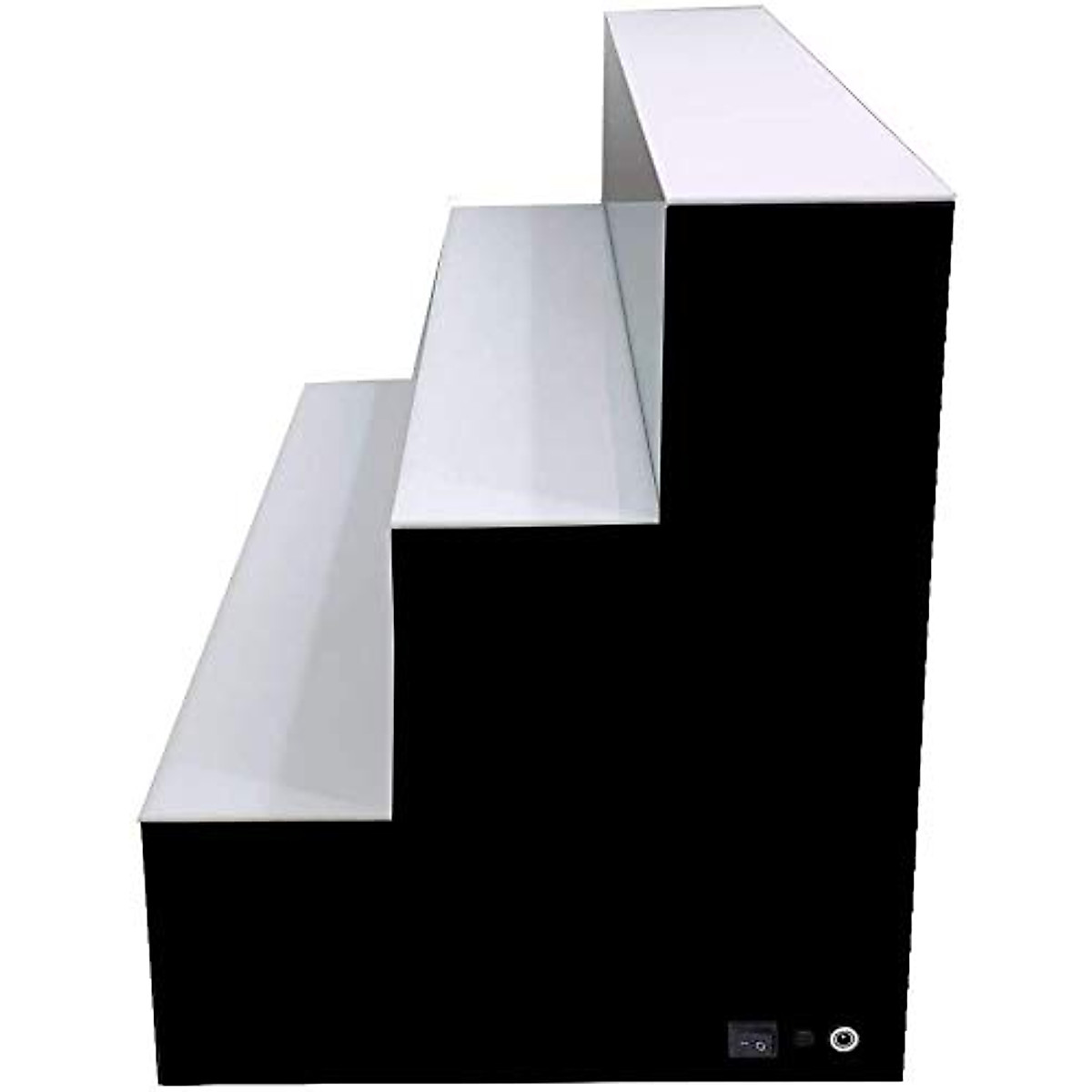 2 Pack LED Lighted Liquor Bottle Display Shelf,24-inch LED Bar Shelves for Liquor, 3-Step Lighted Liquor Bottle Shelf for Home/Commercial Bar, Acrylic Lighted Bottle Display with Remote & App Control