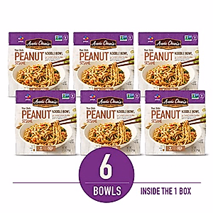Annie Chun's - Noodle Bowl, Thai-Style Peanut Sesame Flavor, Instant & Microwavable, Non-GMO, Vegan, Healthy & Delicious, 8.7 Oz (Pack of 6)
