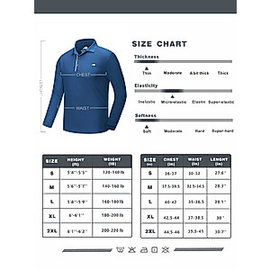 ALLZERO Men's Polo Shirt Quick Dry Long and Short Sleeve Activewear Shirts Performance Athletic Tennis Golf Collar Shirts DARKBLUE XL