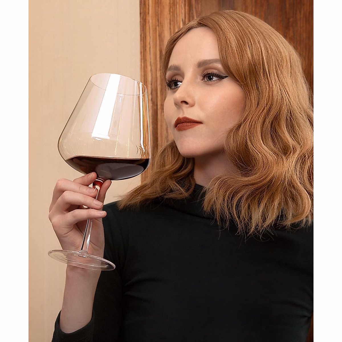 OJA Red Wine Glasses Set of 4-28oz Large Wine Glasses Hand Blown Crystal-Clearer,Lighter for Wine Tasting,Gift Packaging for Christmas Day,Wedding,Birthday