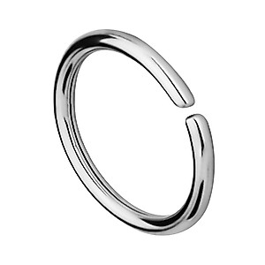 Forbidden Body Jewelry 18g 8mm (5/16 Inch) Surgical Steel Seamless Nose Ring & Cartilage Hoop with Comfort Round Ends