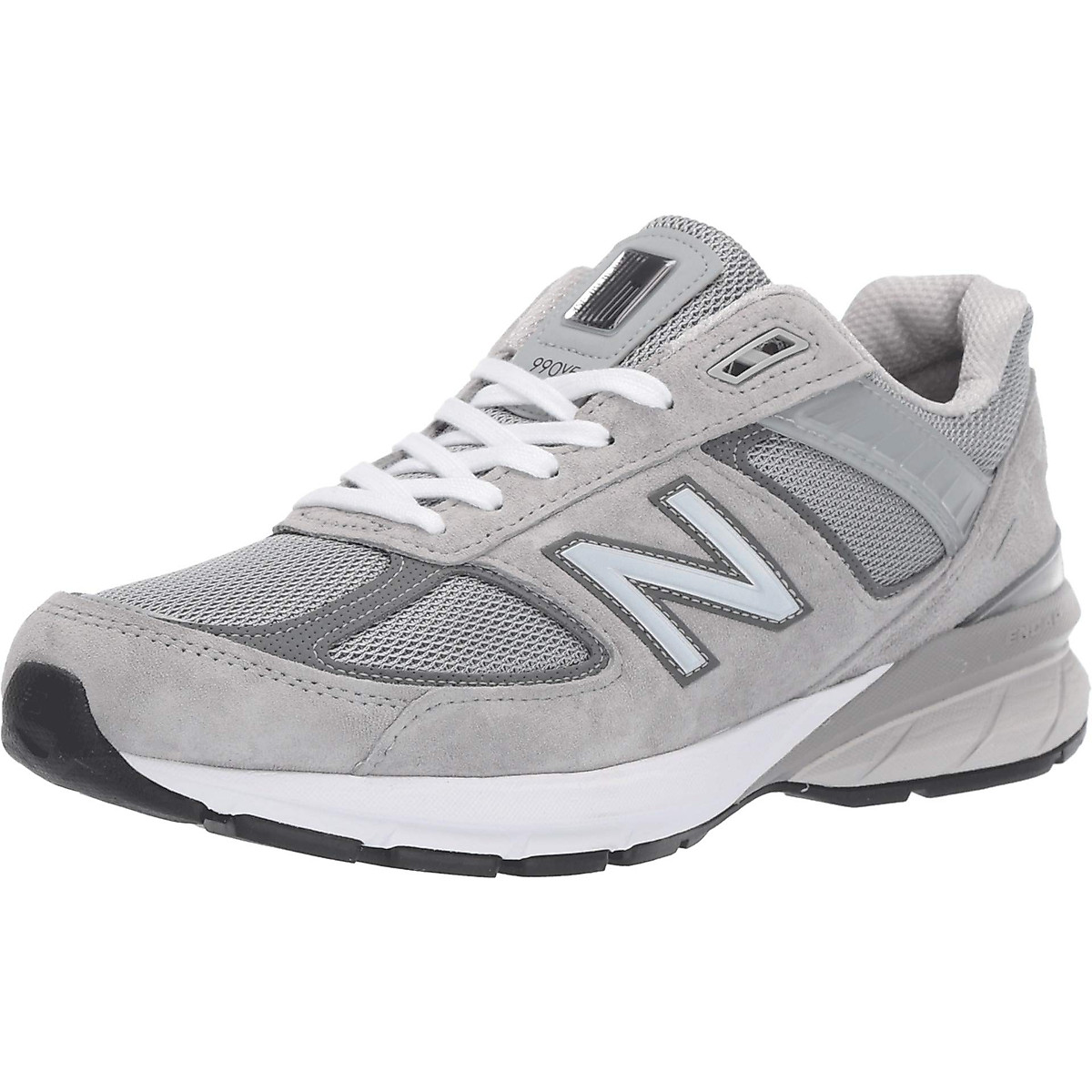 New Balance Men's Made in US 990 V5 Sneaker, Grey/Castlerock, 12
