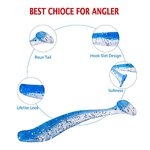 25PCS Soft Paddle Tail Fishing Swimbaits Lures,Fishing Baits Kit for Fishing Bass Trout Redfish Freshwater Saltwater with Tackle Box